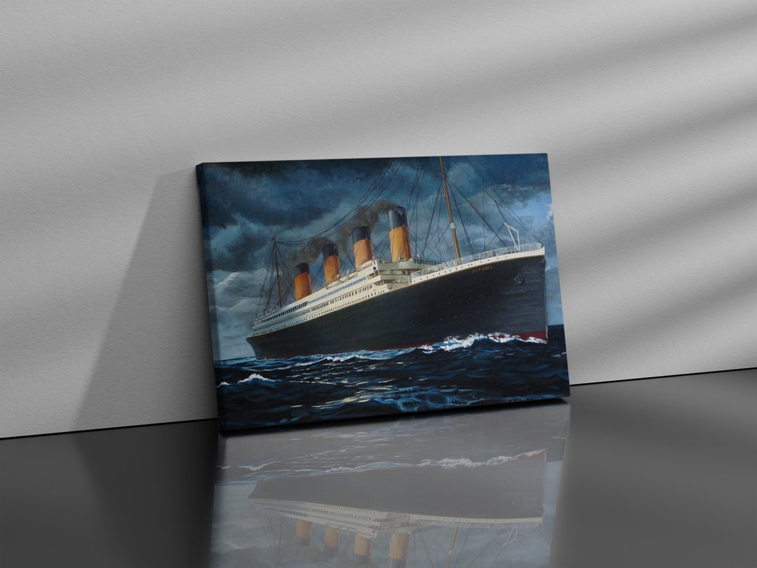 Titanic Art, Titanic Ship Wall Decor, Titanic Canvas, Ship Night Canvas ...