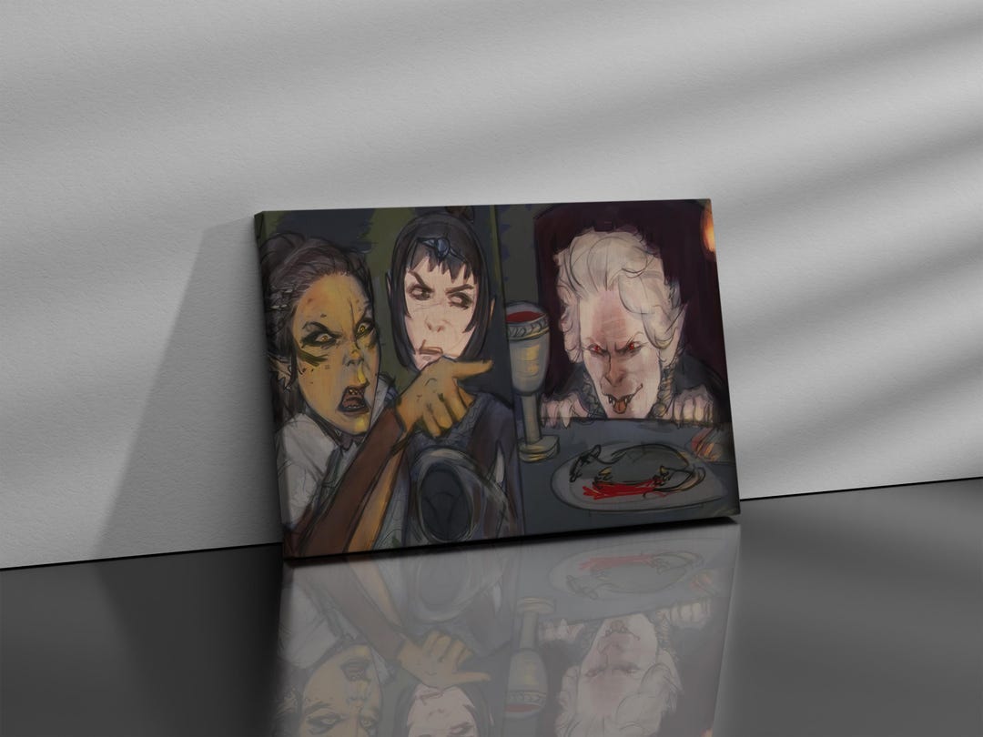 Baldur's Gate 3 Funny Wall Art, Meme Canvas, Meme Wall Art, Baldur's ...