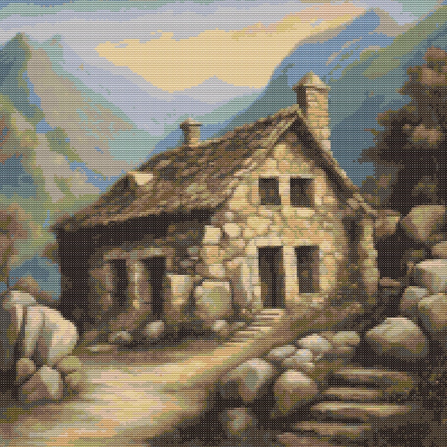 Cross Stitch Pattern, PDF Pattern, Stone House, Stitchvillestudio - Etsy