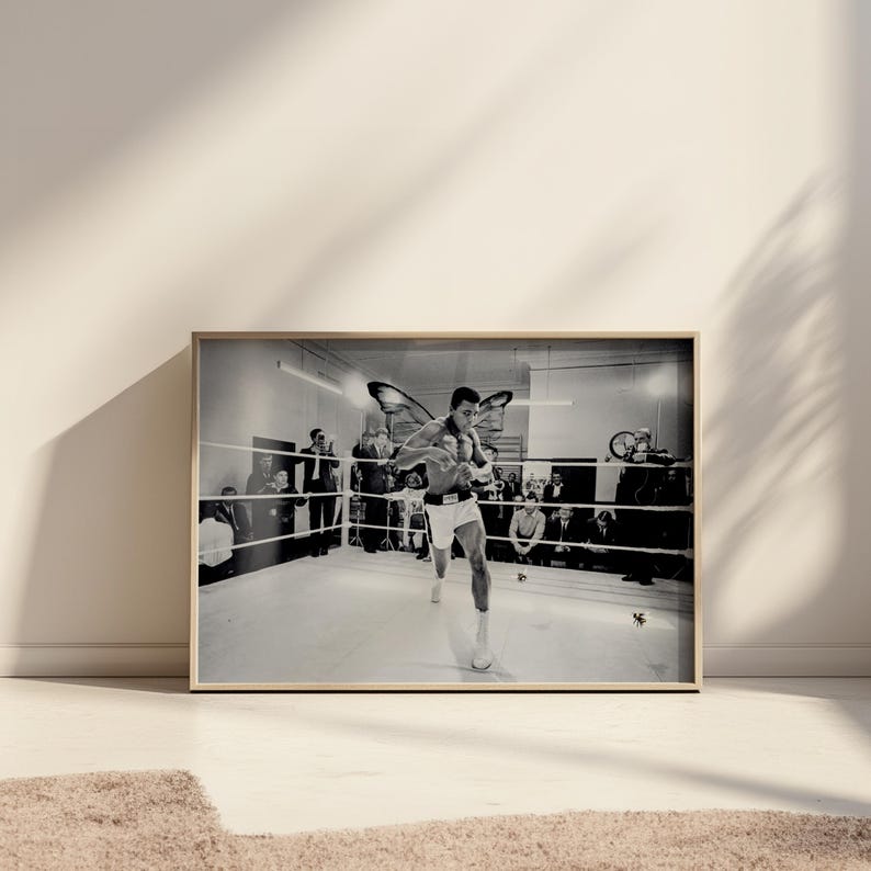 Muhammad Ali Art, Retro Boxing Poster, Man Cave Art, Float Like a ...