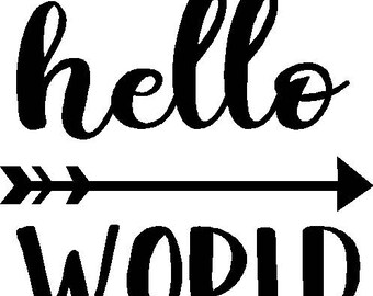 Personalized Hello World with arrow and childs name New Baby | Etsy