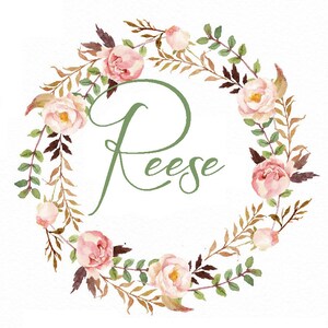 Beautiful Floral Wreathe Iron on Transfer With Personalized Name for ...