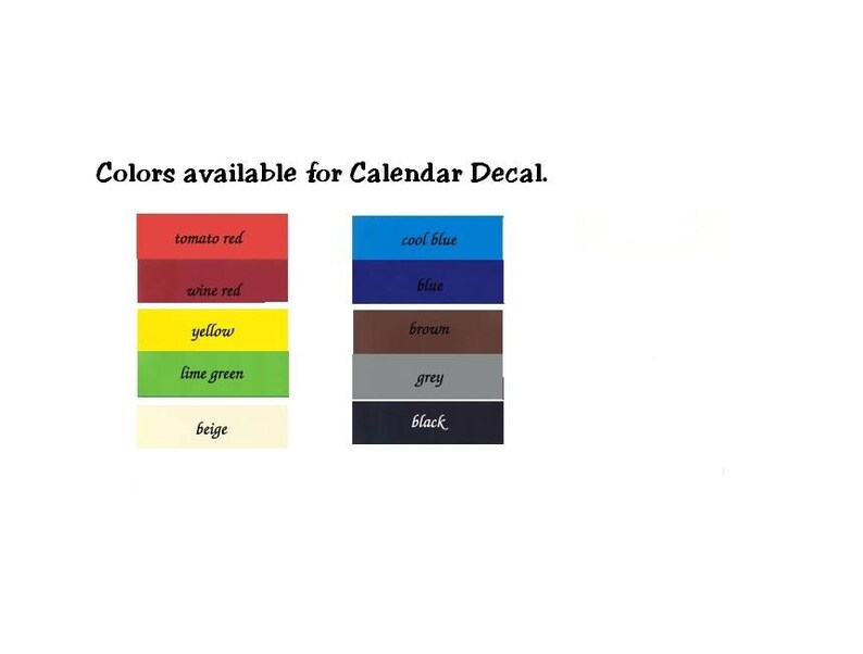 Calendar Vinyl Decal for personalized dry erase board add to | Etsy