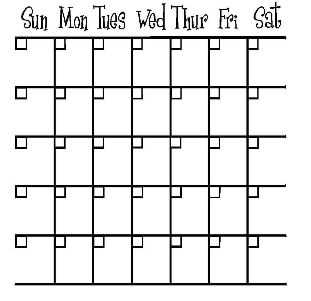 Calendar Decal Measuring 19 Across X 20 Tall, Choice of Color and ...