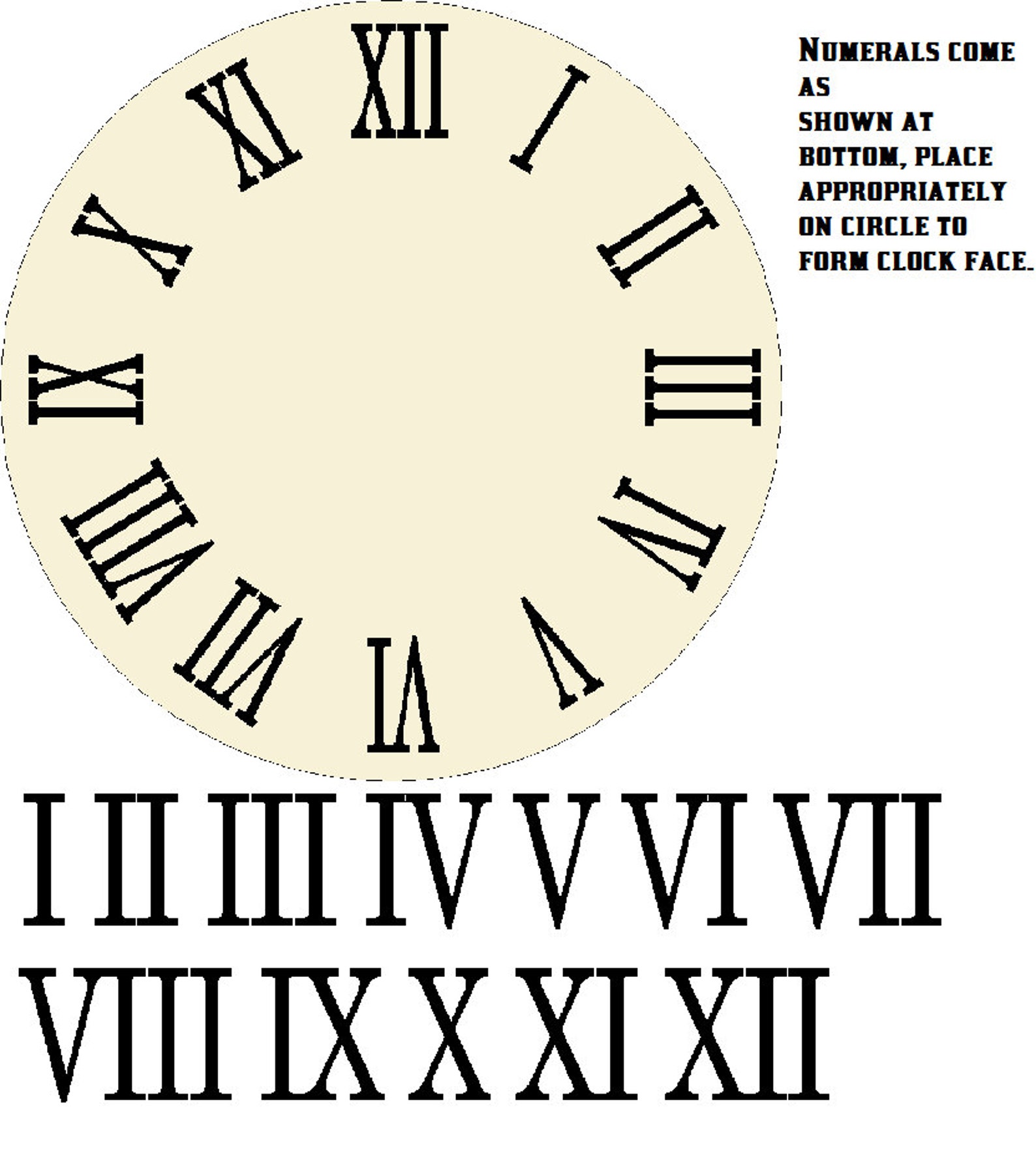 Do It Yourself Farmhouse Clock Roman Numerals 3 in Tall DECAL - Etsy