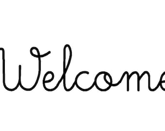 Welcome vinyl lettering decal for front door 23 x 6.5 | Etsy