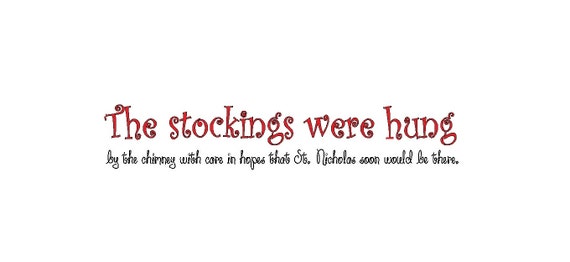 The Stockings Were Hung Christmas Stockings Quote Vinyl Decal | Etsy
