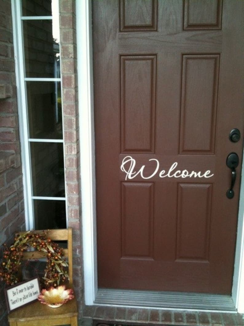 Welcome Vinyl Lettering Decal for Front Door 23 X 6.5 - Etsy
