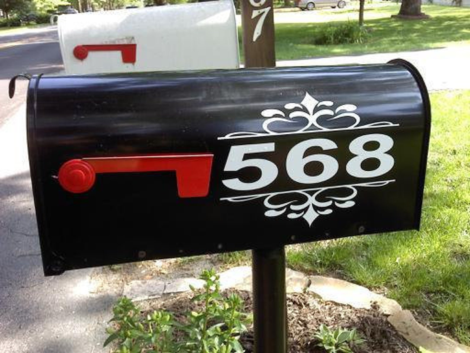 2 Decorative Mailbox Number Decals for Both Sides of the - Etsy