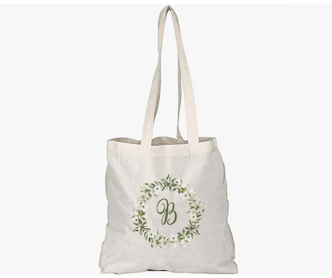 Printable, Personalized Green Floral Wreath With Name, Initial, Etc ...