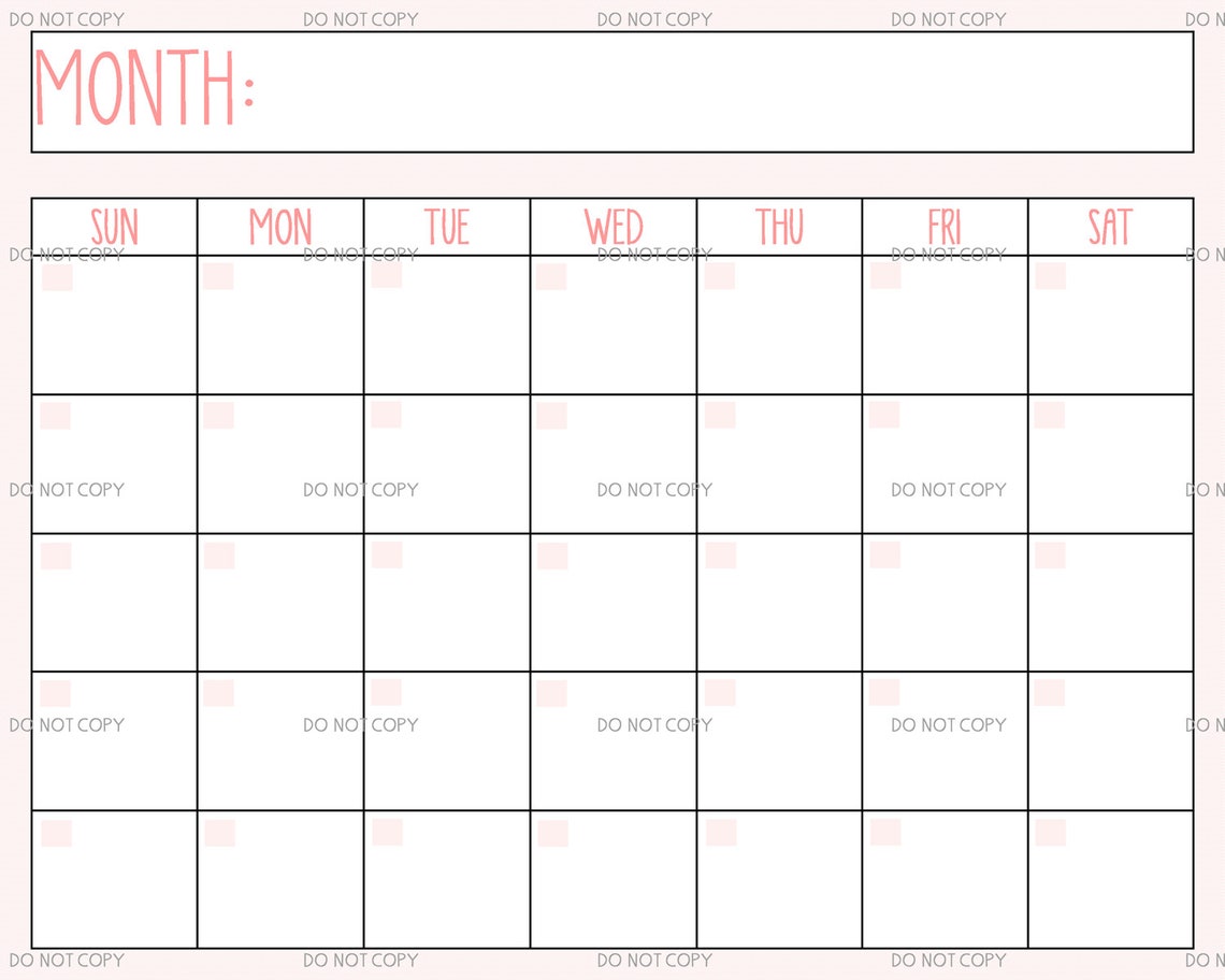 Printable Digital Download Perpetual Blank Calendar Set - Etsy