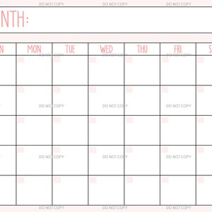 Printable Digital Download Perpetual Blank Calendar | Farmhouse ...