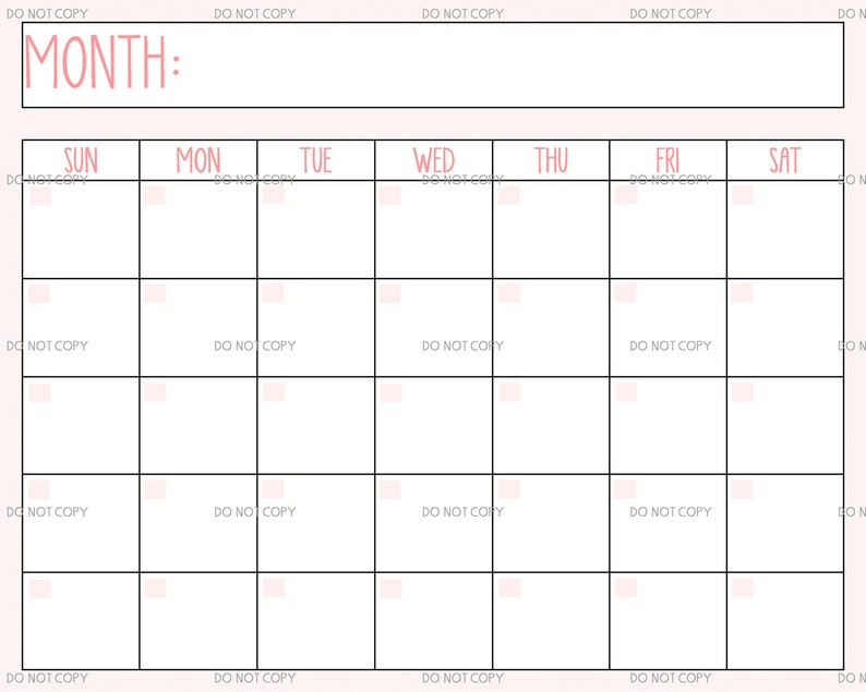 Printable Digital Download Perpetual Blank Calendar Set - Etsy