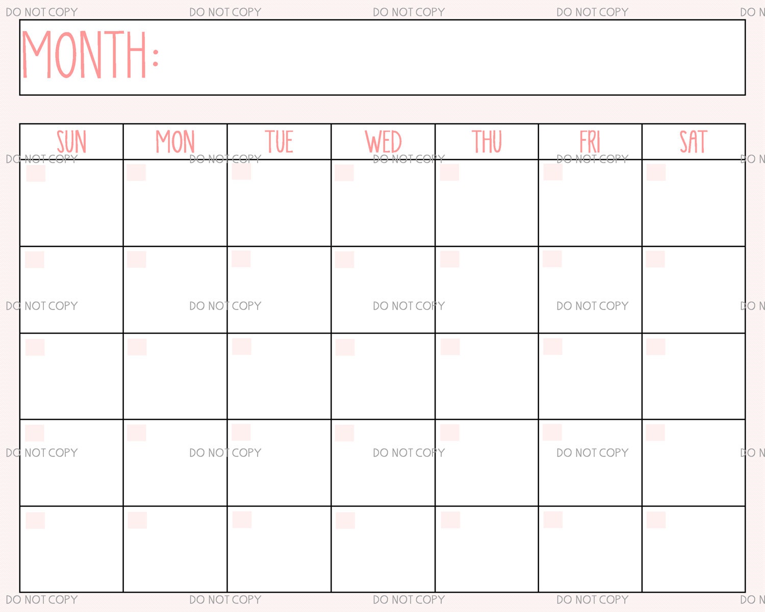 Printable Digital Download Perpetual Blank Calendar Rae Dunn - Etsy