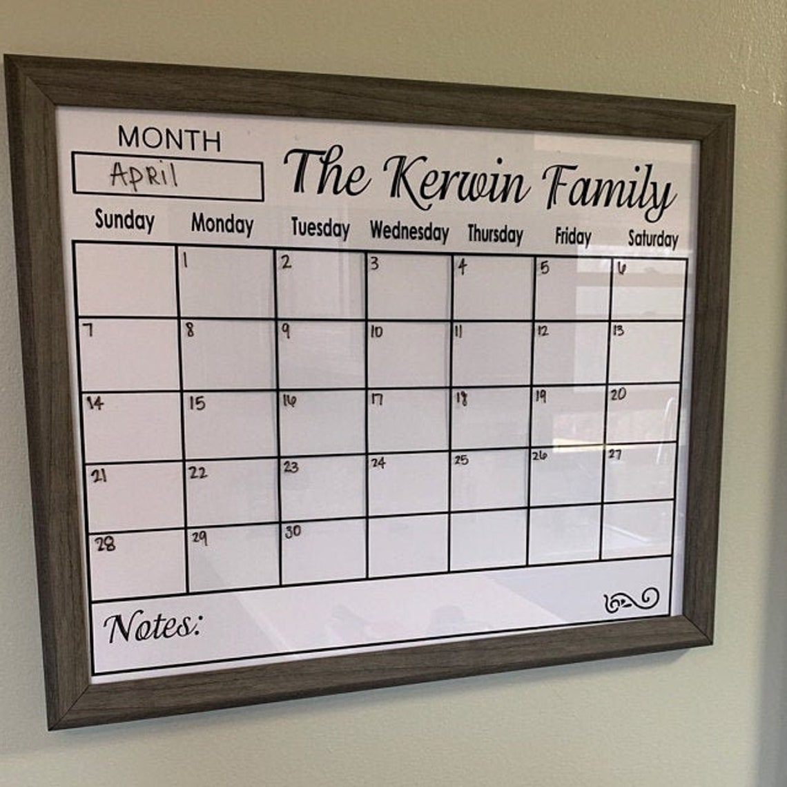 Calendar Decal Personalized and REVERSE CUT to Fit 36 Wide X - Etsy