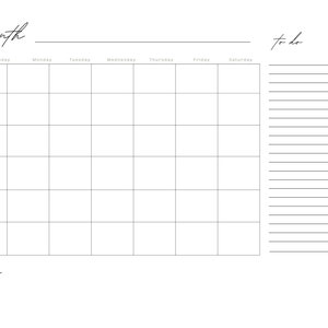 Printable Digital Download Perpetual Blank Calendar | Farmhouse ...