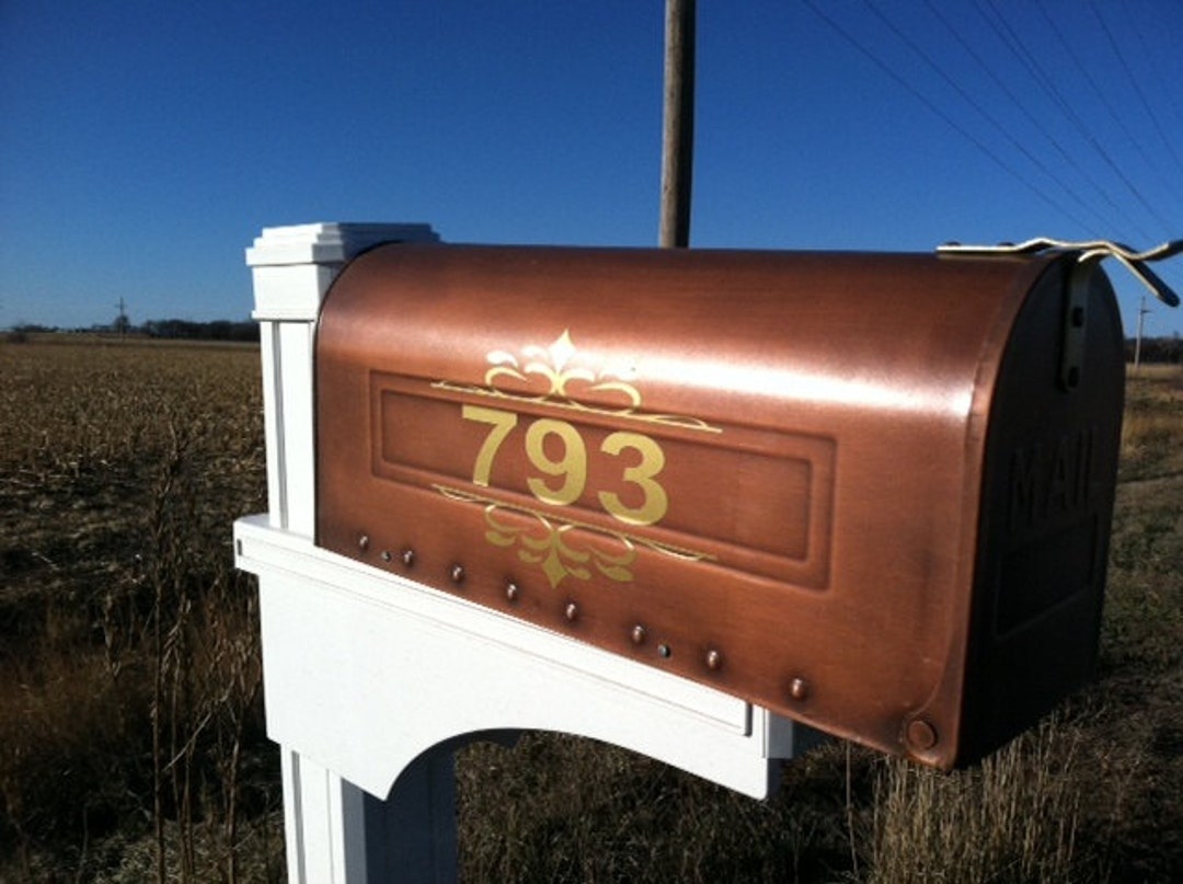Single Decorative Mailbox Number Decal - Etsy