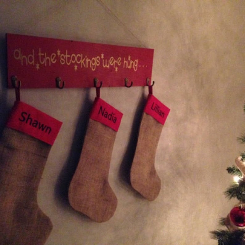 The stockings were hung Christmas Stockings Quote vinyl decal | Etsy