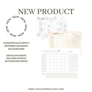 Printable Digital Download Perpetual Blank Calendar Set | Seasonal ...