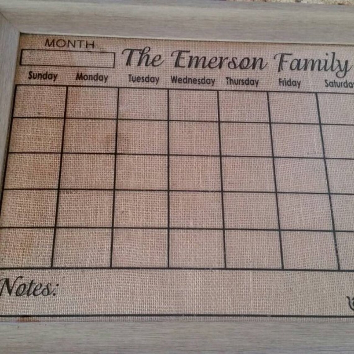 Calendar Decal Personalized and REVERSE CUT to Fit 36” Wide X 24” Frame ...