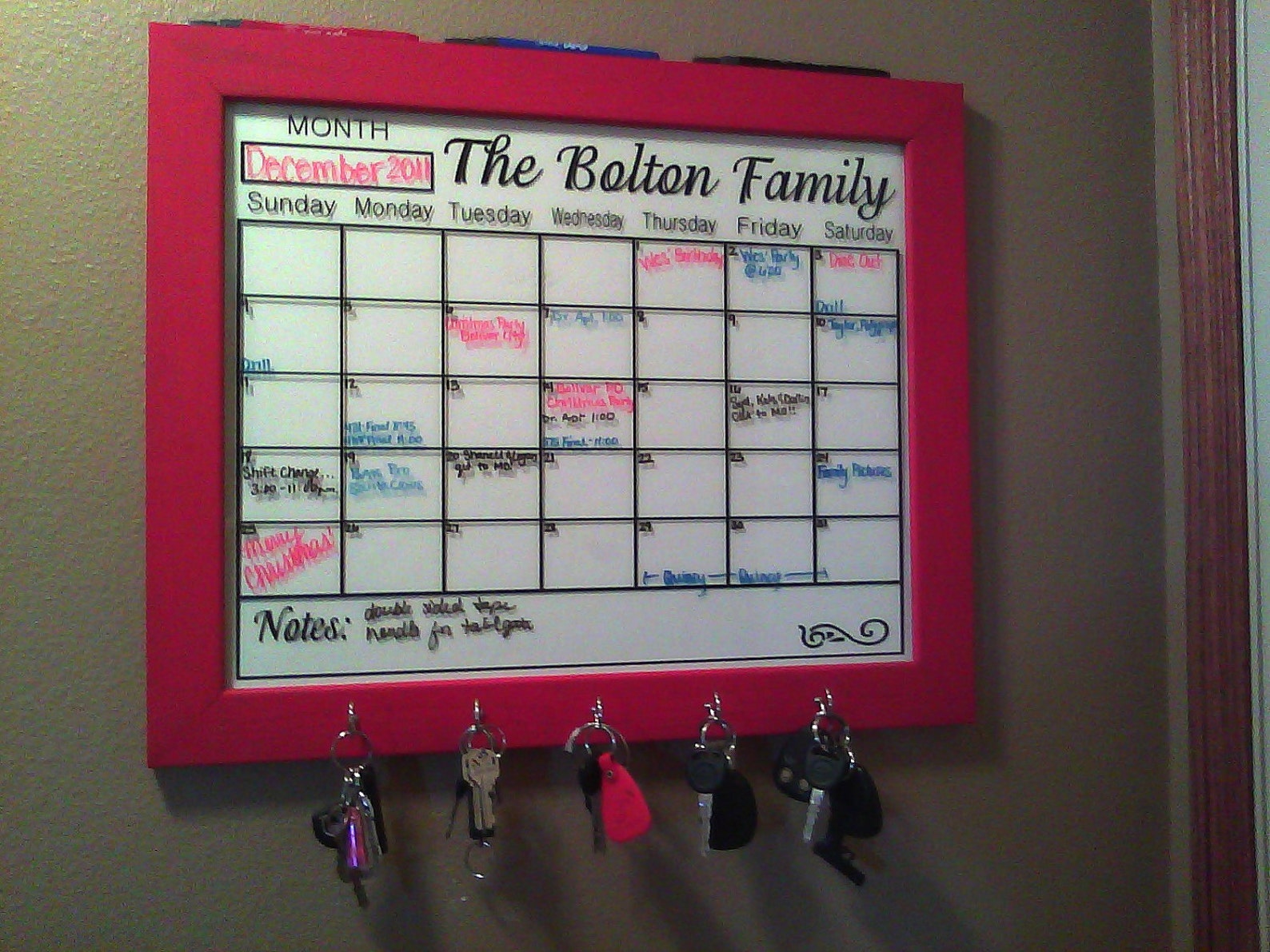 Calendar Decal Personalized and REVERSE CUT to Fit 36” Wide X 24” Frame ...