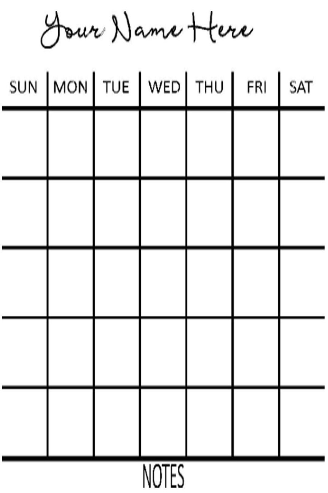 Custom Calendar DECAL ONLY for Previously Purchased Acrylic Board ...