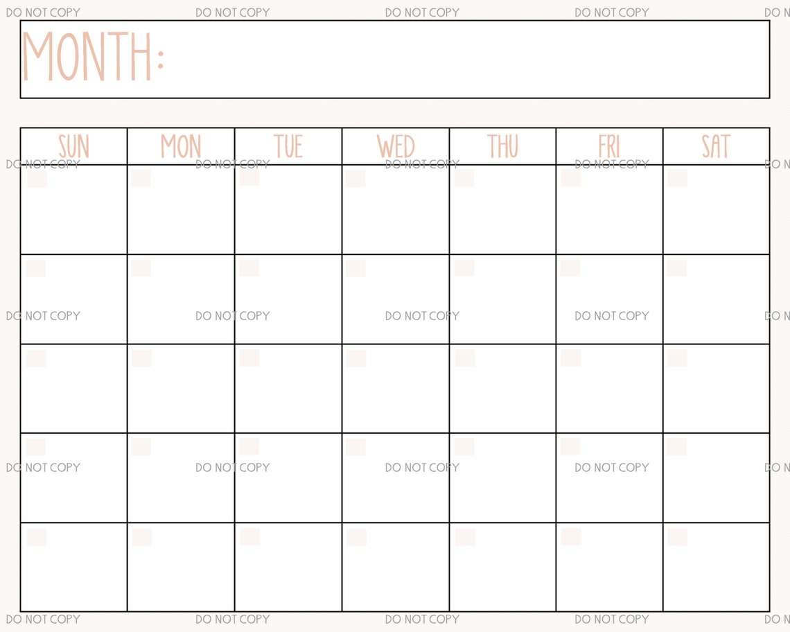Printable Digital Download Perpetual Blank Calendar Rae Dunn - Etsy