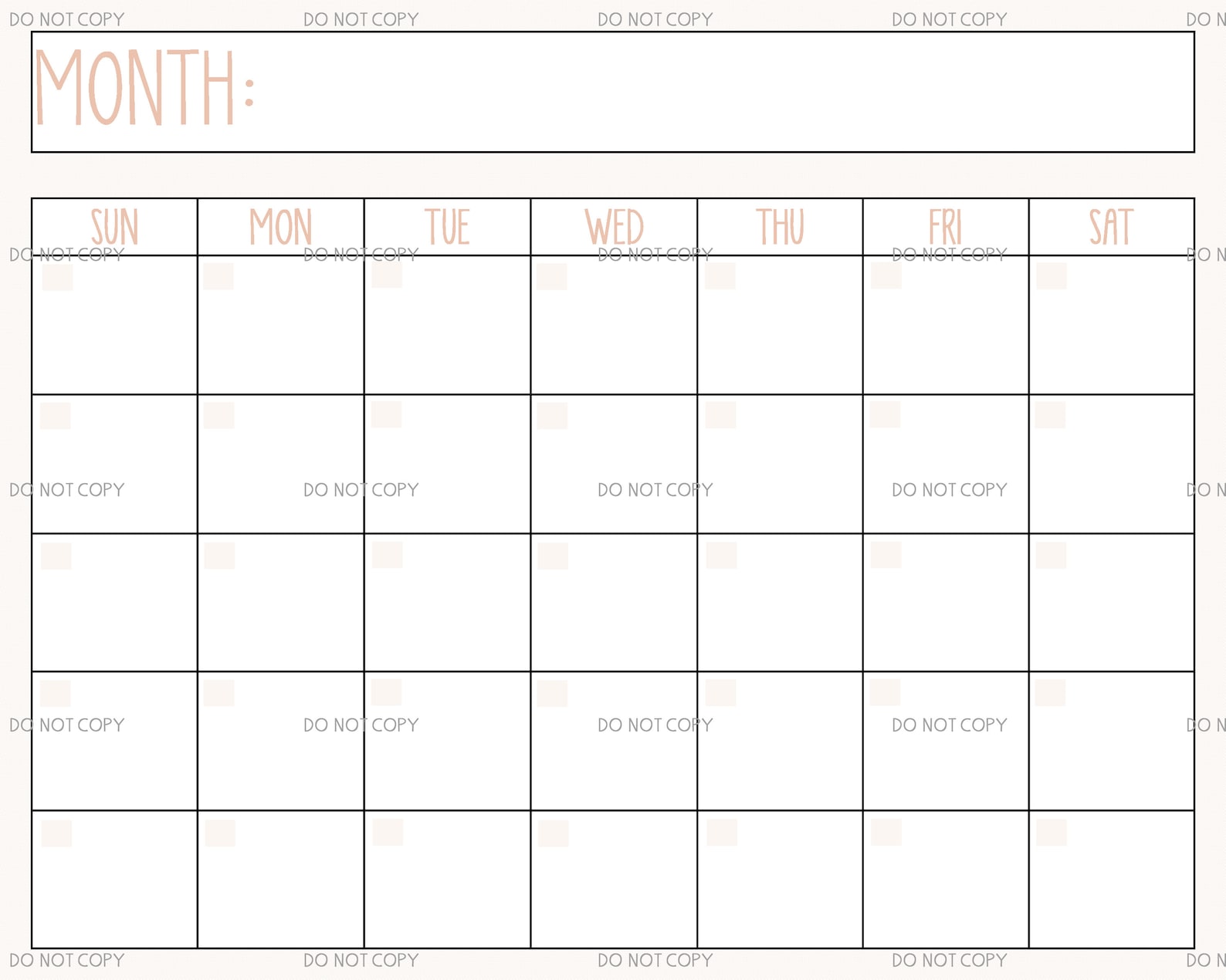Printable Digital Download Perpetual Blank Calendar Rae Dunn - Etsy