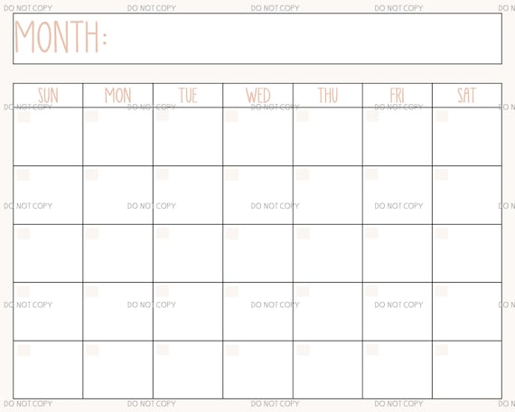 Printable Digital Download Perpetual Blank Calendar Rae Dunn - Etsy