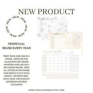 Printable Digital Download Perpetual Blank Calendar Set | Seasonal ...