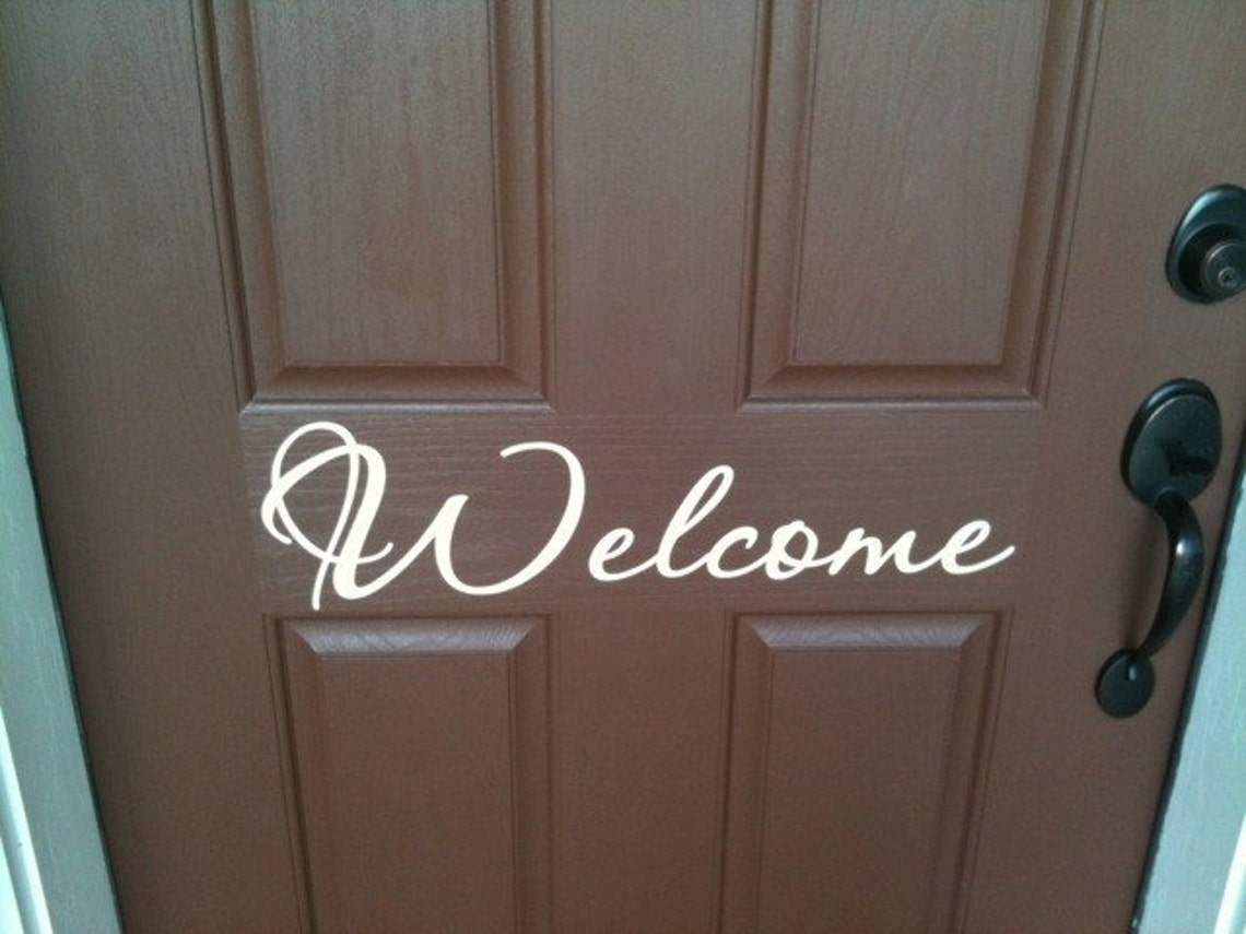 Welcome Vinyl Lettering Decal for Front Door 23 X 6.5 - Etsy