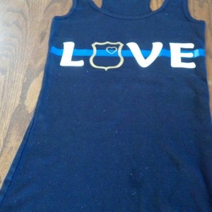 Police Officer Shield LOVE Iron on Decal With Size and Letter Color ...