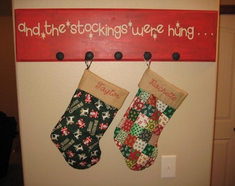 The Stockings Were Hung Christmas Stockings Quote Vinyl Decal | Etsy