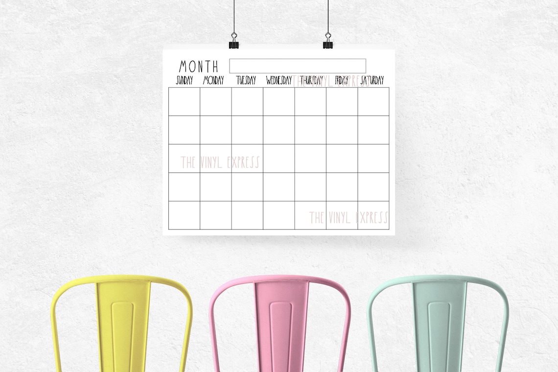 Monday Start Printable Digital Download Blank Calendar Rae - Etsy
