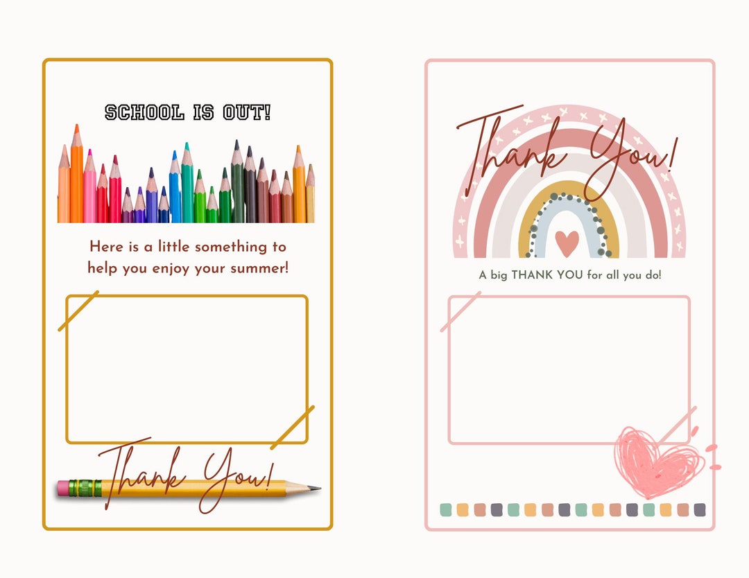 Printable Teacher Appreciation Card and Thank You Card, Digital ...