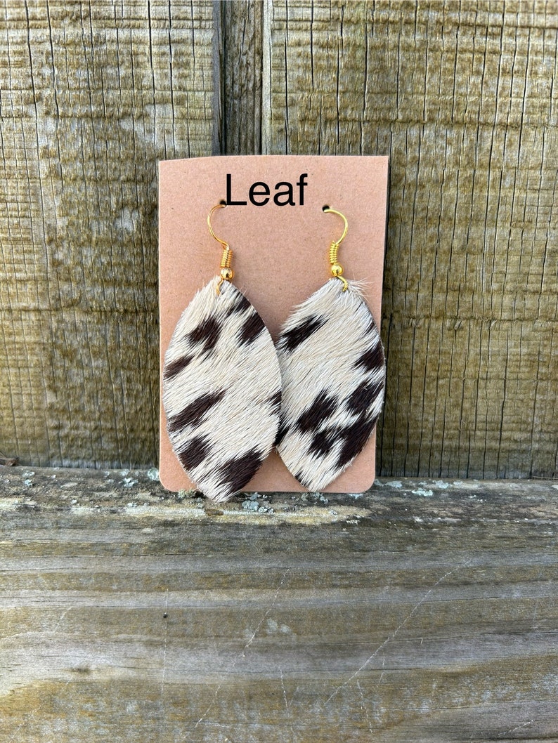 Handcrafted Cowhide Western Earrings - Etsy