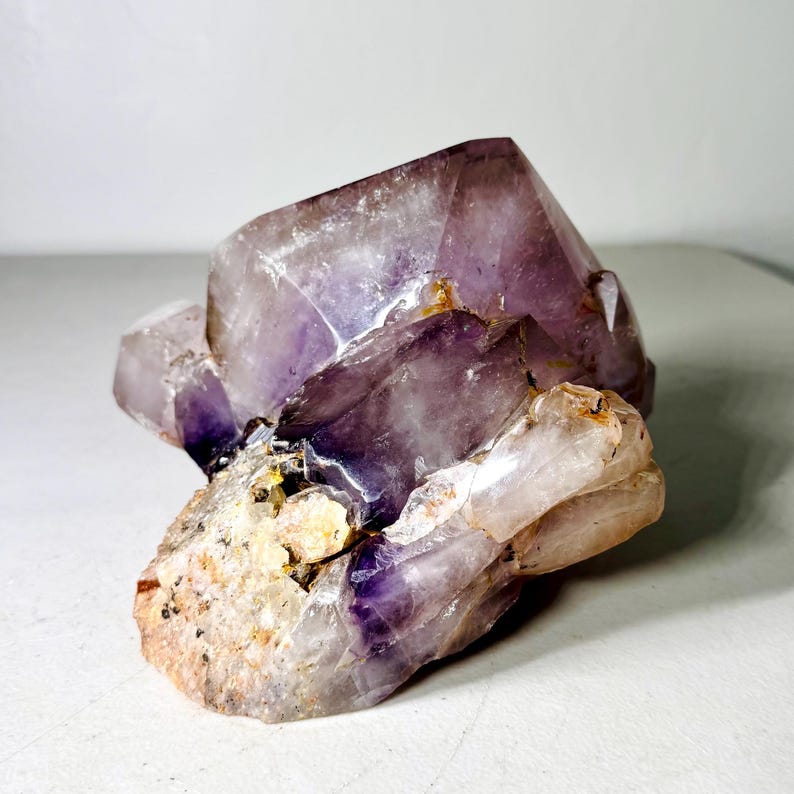 Large Amethyst Crystal Cluster on Matrix With Well-defined Prisms – 7.5 ...