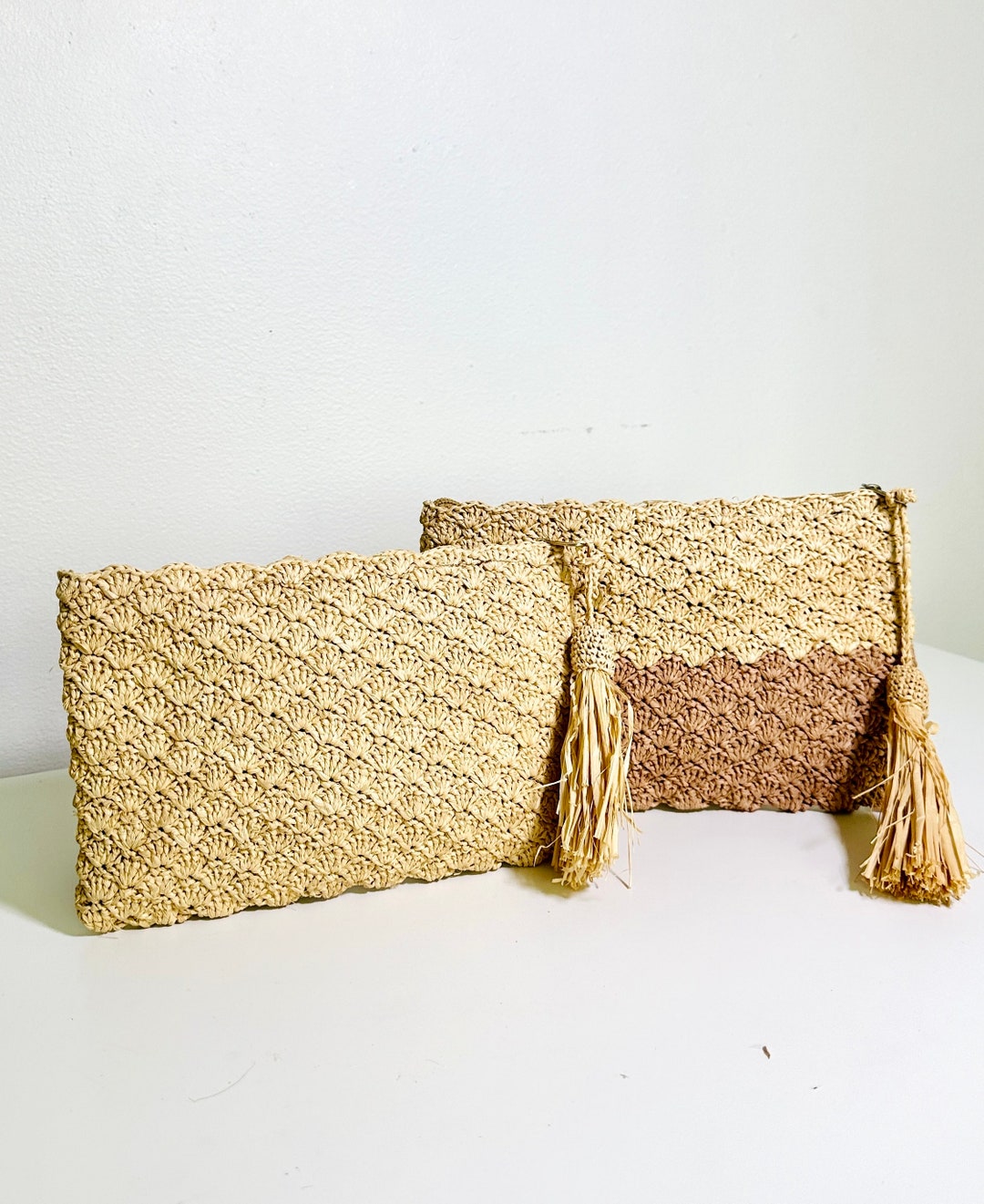 Art Deco Raffia Wallet Perfect for Summer - Etsy