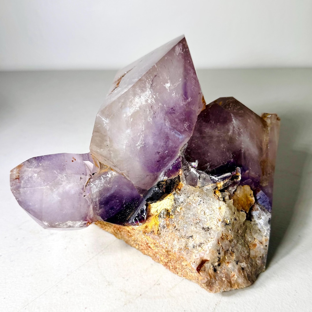 Large Amethyst Crystal Cluster on Matrix With Well-defined Prisms – 7.5 ...