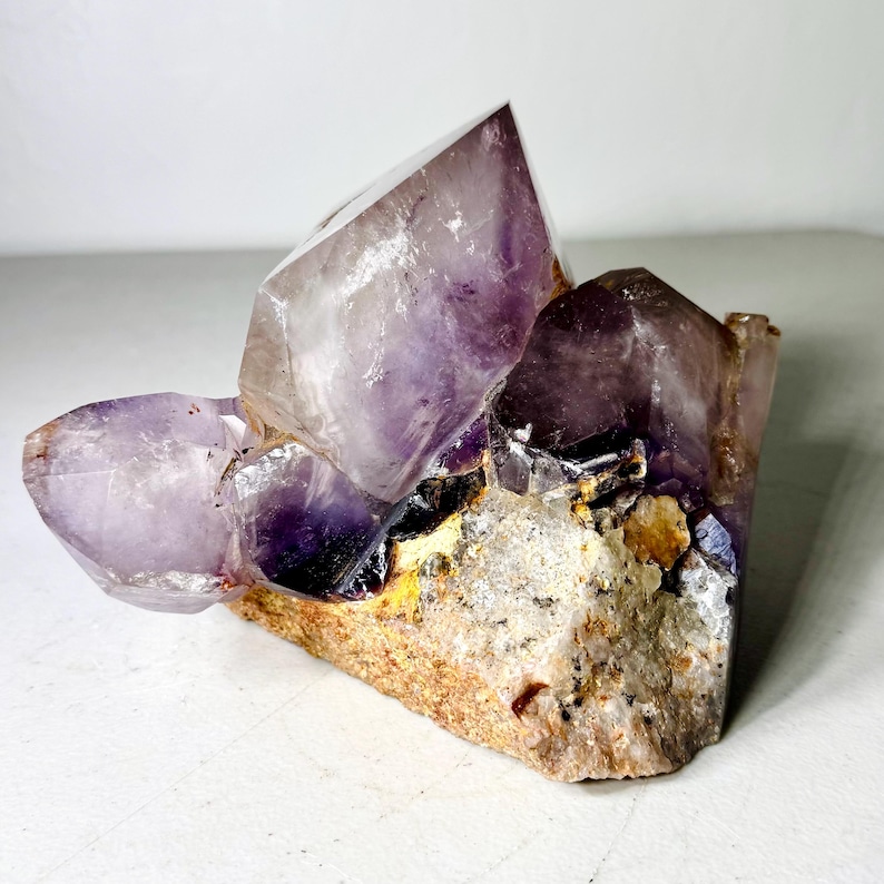 Large Amethyst Crystal Cluster on Matrix With Well-defined Prisms – 7.5 ...