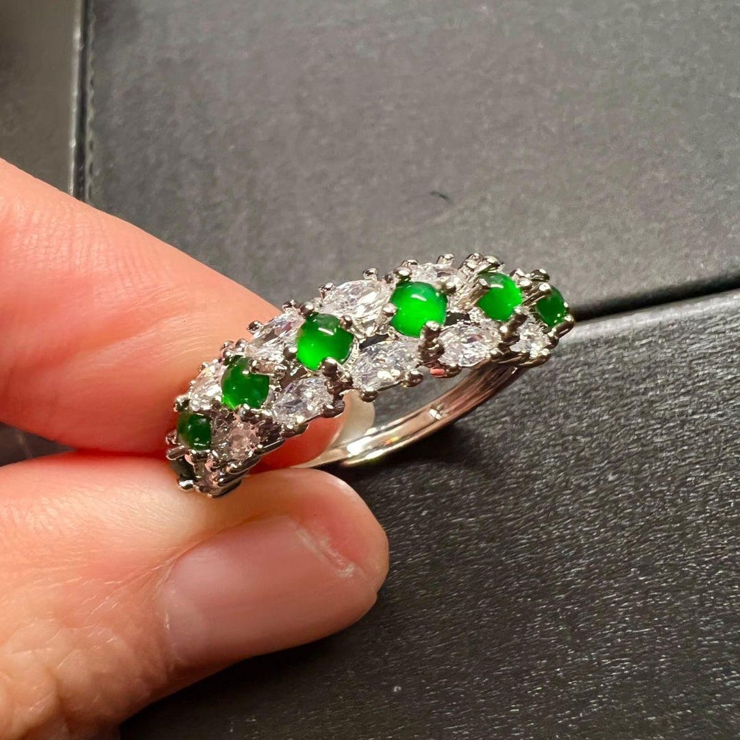 Natural Jadeite Ring, Grade A Jadeite, Distinctive Design Jade Ring ...