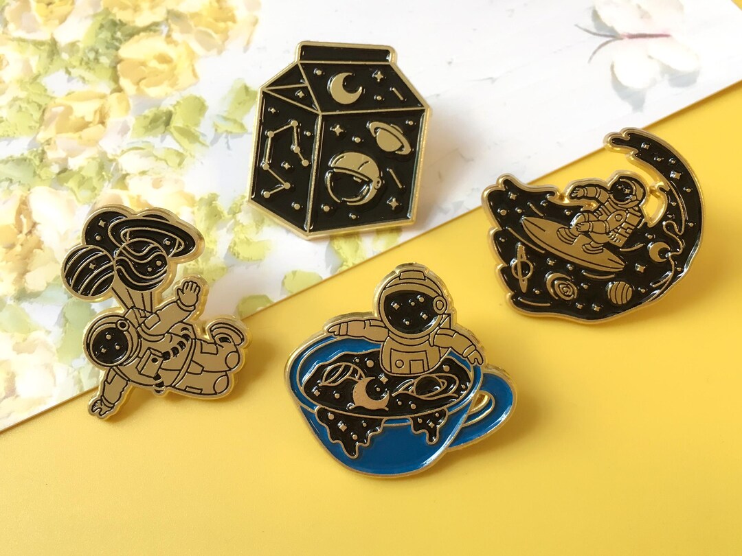 Galaxy Space Astronaut Enamel Pin / Astronomy Pin Badge / Lapel Pin / Collar Pin / Funny Enamel ...