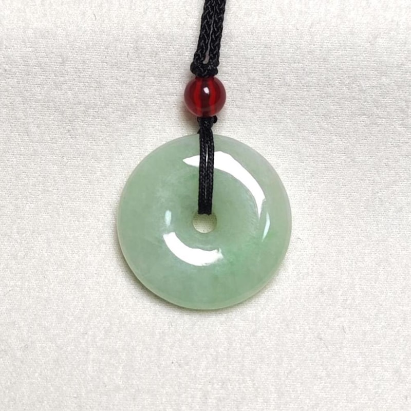 Green Jadeite Circle Pendant - Etsy UK