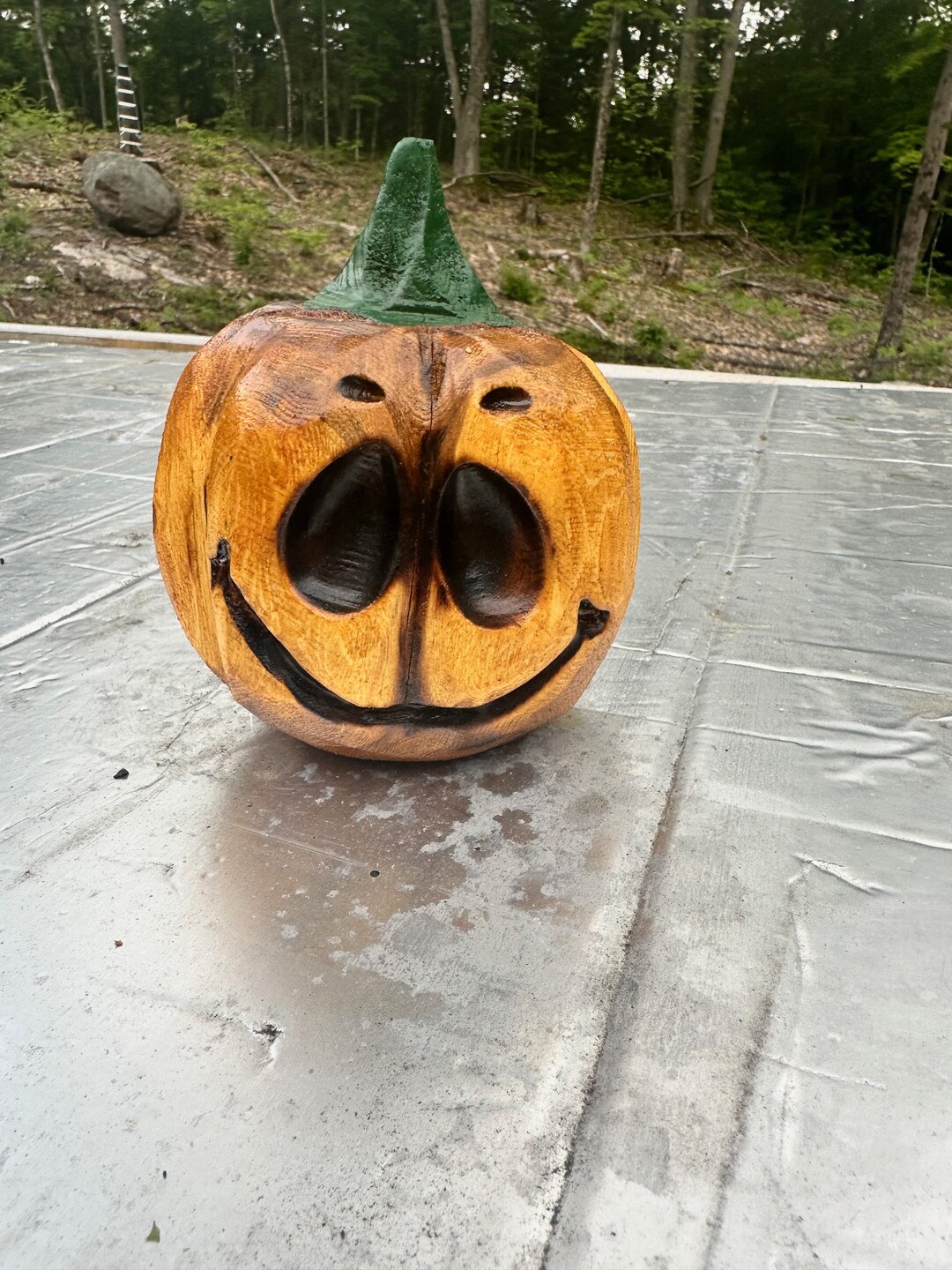 Face 6 - Happy Face Chain Saw Carved Pumpkin - Etsy