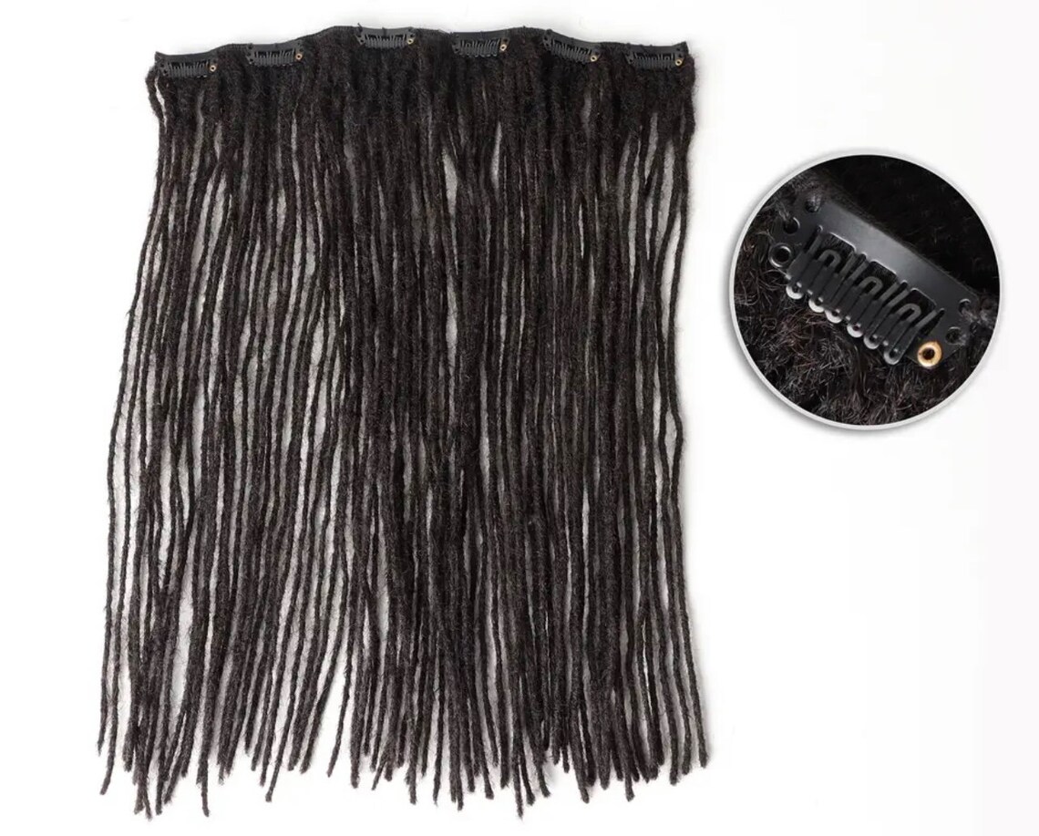 Dreadlock Clip Ins, Sister Loc Clip Ins With Curly Ends - Etsy