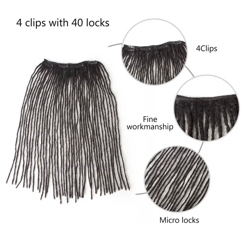 Dreadlock Clip Ins, Sister Loc Clip Ins With Curly Ends - Etsy