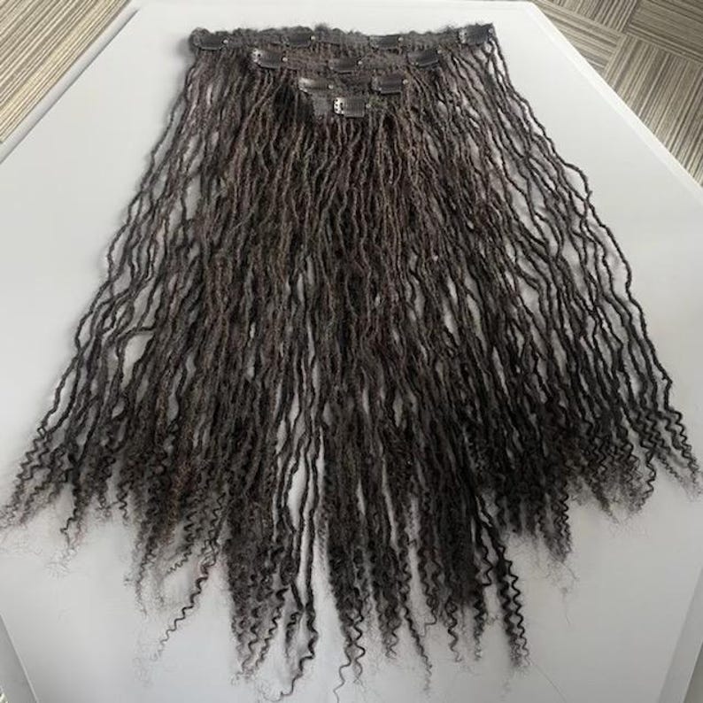 Dreadlock Clip Ins Micro Loc Clip Ins With Curly Ends - Etsy