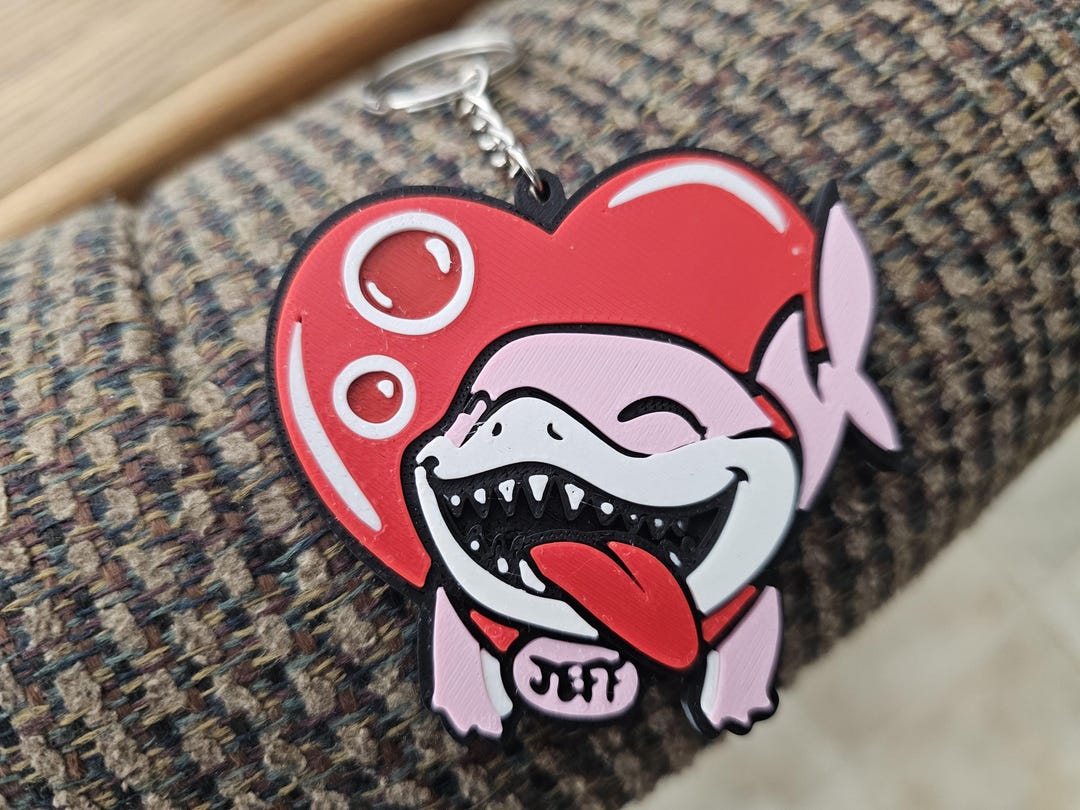 Jeff the Shark Heart Rivals 3D Anime Valentine's Keychain - Etsy