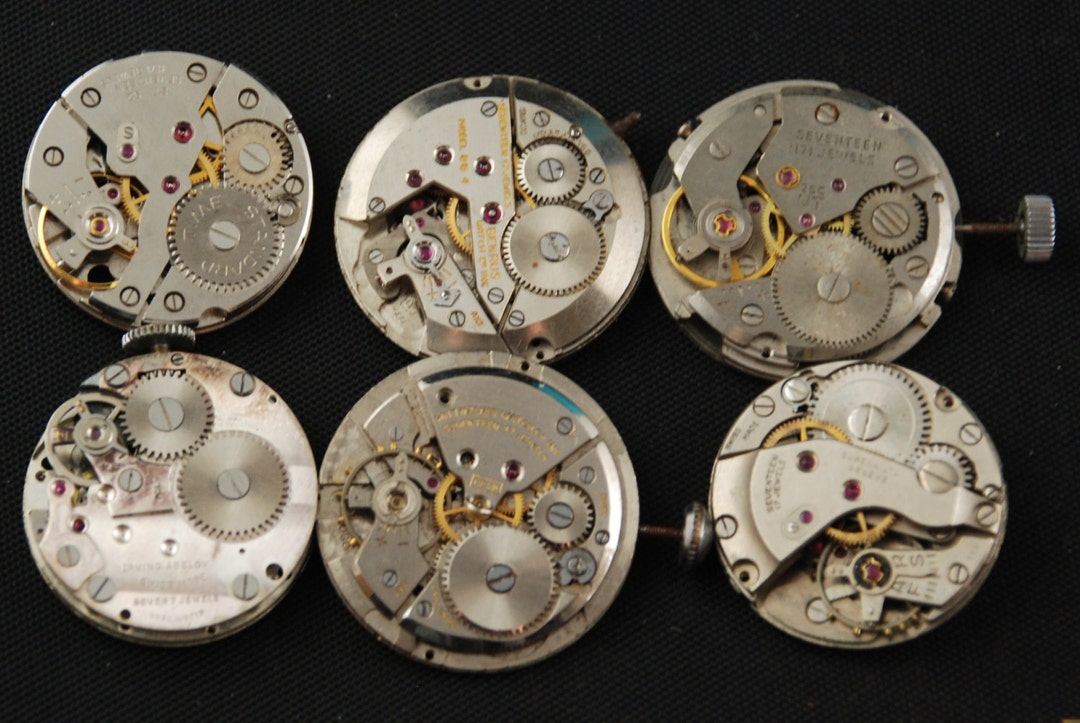 Vintage Antique Round Watch Movements Steampunk Altered Art Assemblage ...