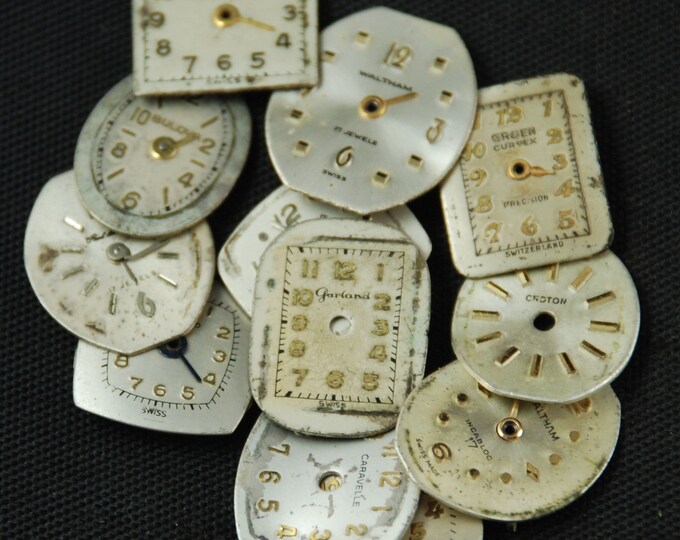 Vintage Antique Small Watch Dials Steampunk Faces Parts Altered Art ...